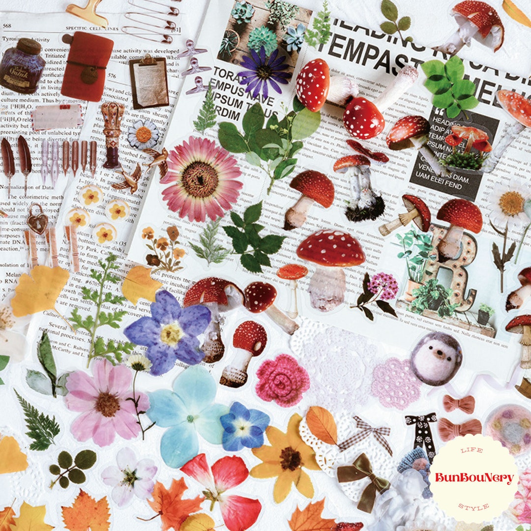 40 Pcs Colourful Waterproof Flower Stickers Pack - Etsy Australia