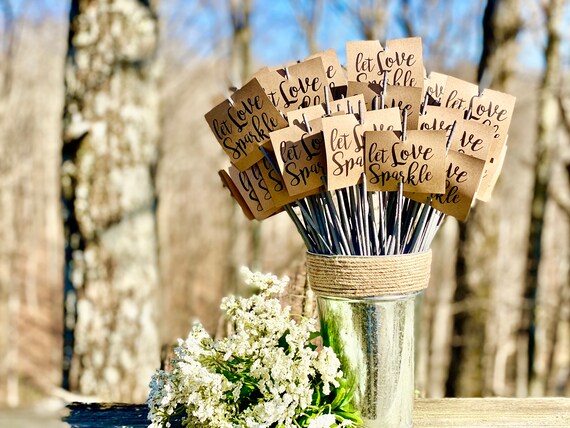 Wedding Sparkler Bucket 50 Custom Tags Custom Sparkler Tag - Etsy