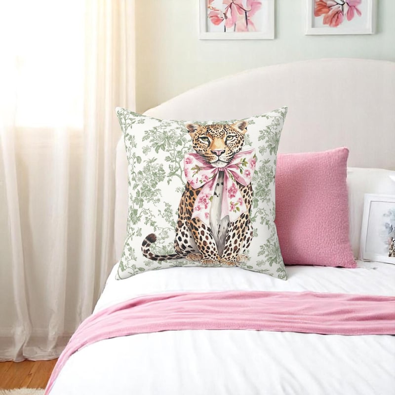 Green Leopard Pillow - Etsy