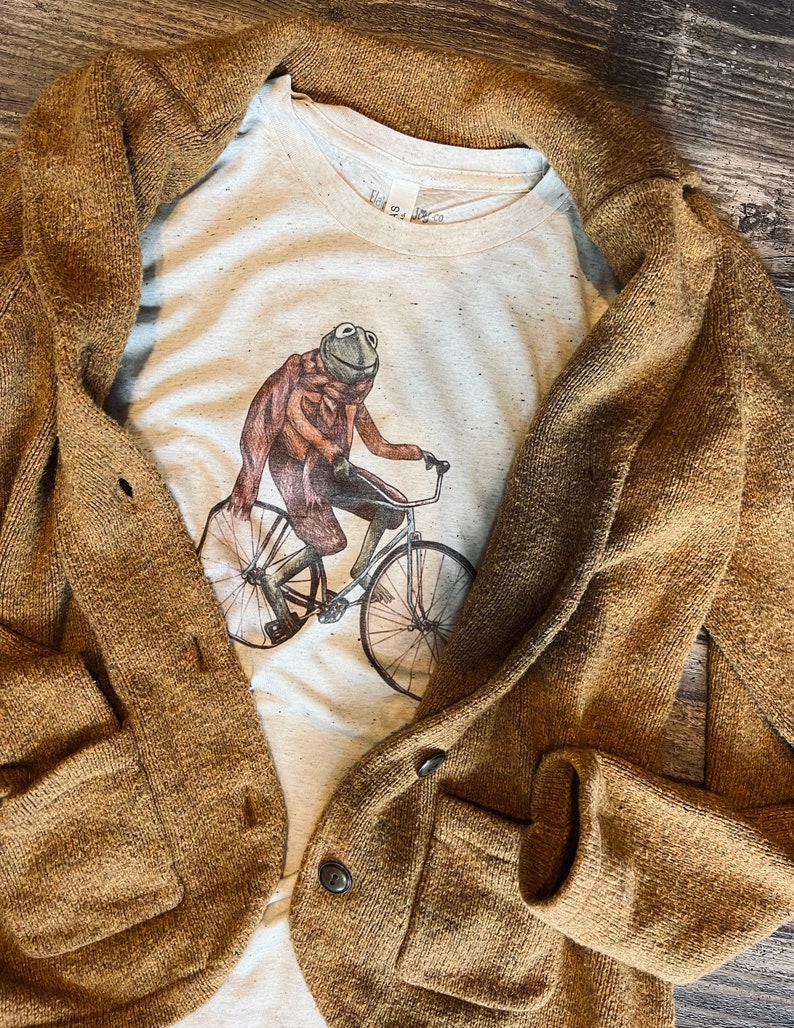 Muppets-inspired Kermit on Bike Graphic Tee, Muppets Inspired, Autumn ...