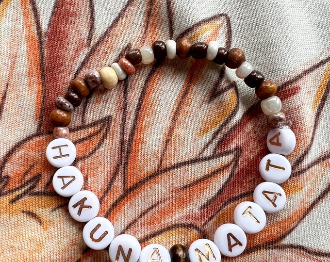Simba, Lion King Inspired Beaded Bracelet, Hakuna Matata, Animal ...