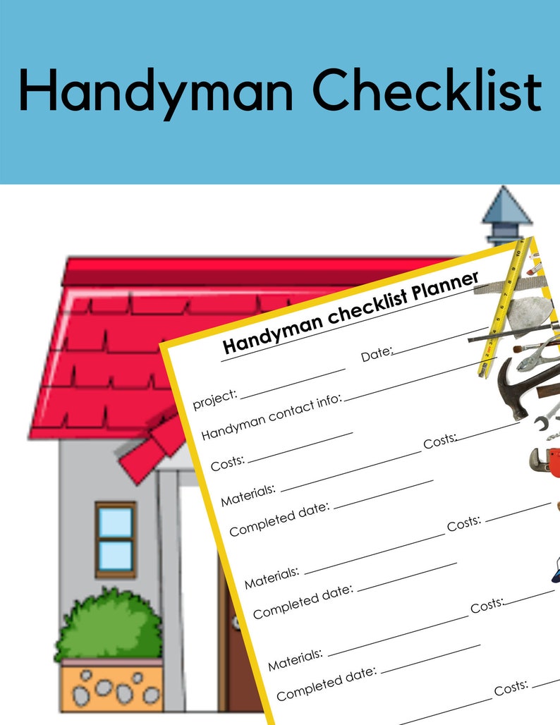 Home Renovation Handyman Checklist- Keeping Your Projects Organized ...