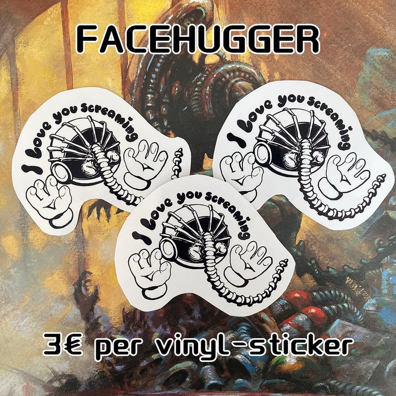 ALIEN STICKER SET Xenomorph Sticker Facehugger Stickerset Eat the Rich ...