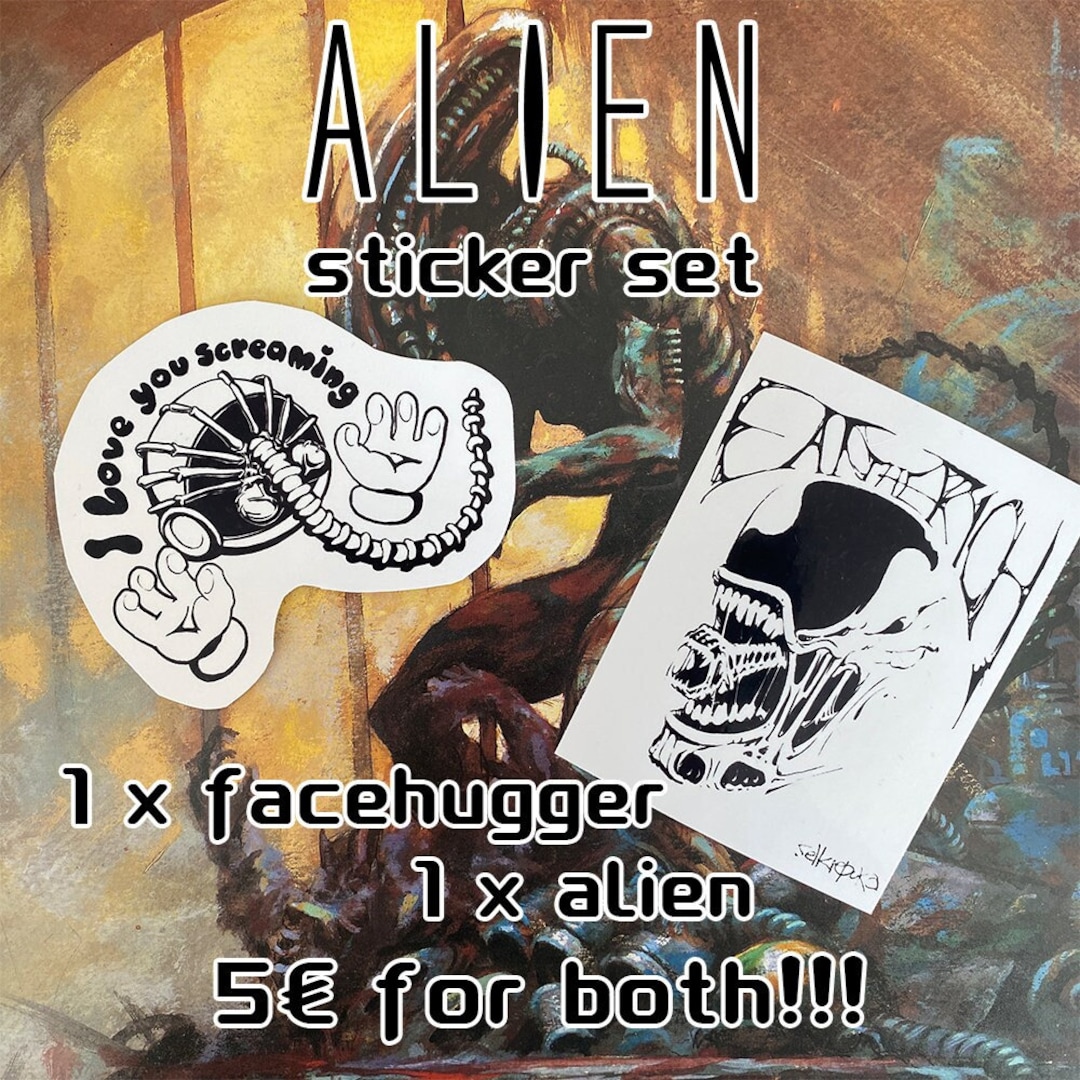 ALIEN STICKER SET Xenomorph Sticker Facehugger Stickerset Eat the Rich ...