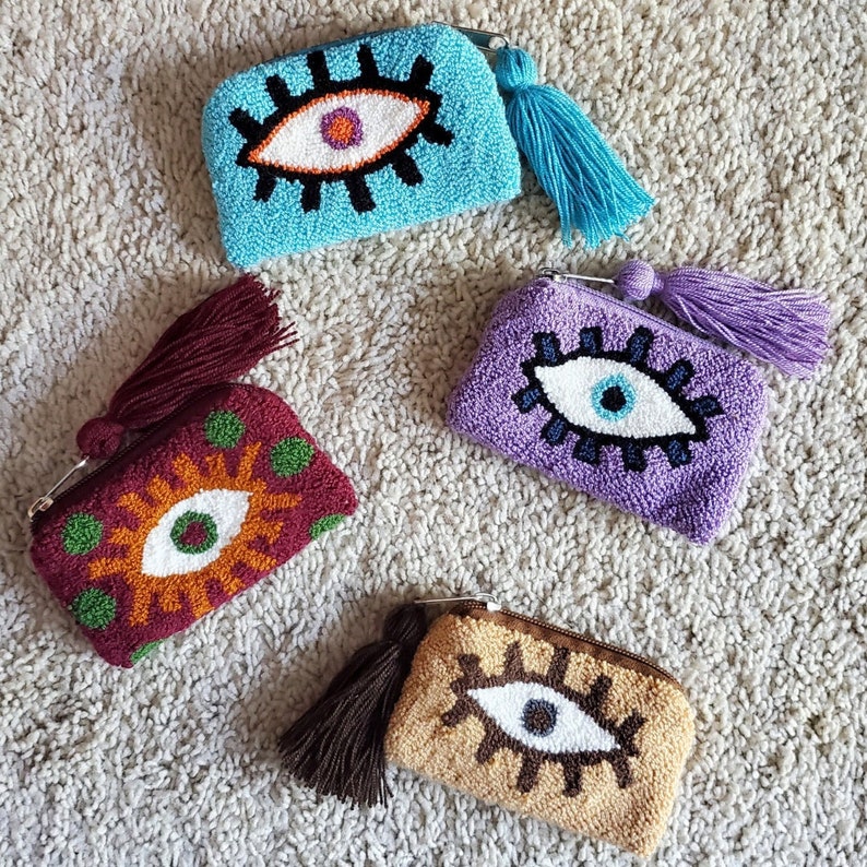 Evil Eye Coin Purses- Tapestry Indigenous Made - Etsy