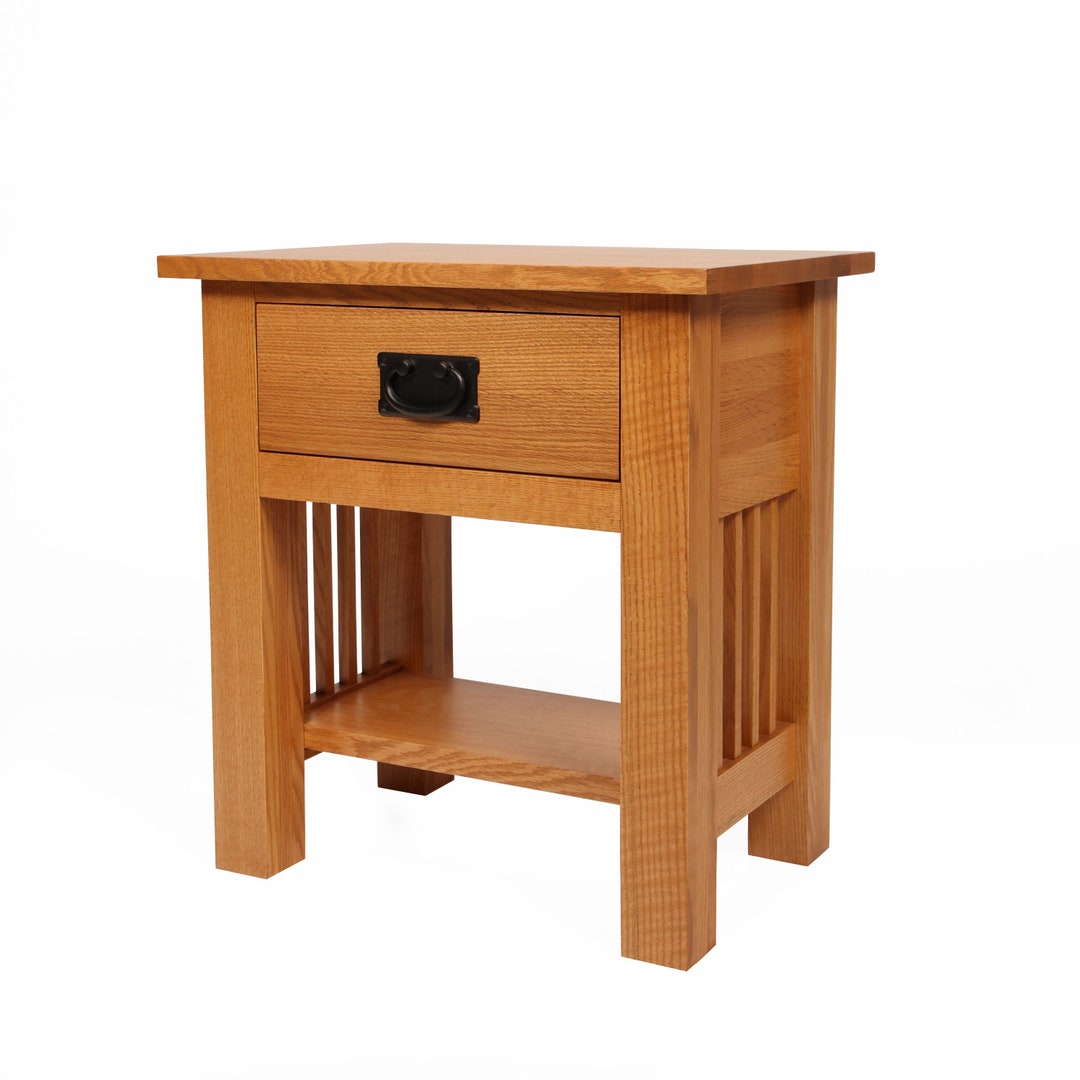 Amish, End Table With Drawer, Mission Style, Handcrafted, Wood, Quarter ...