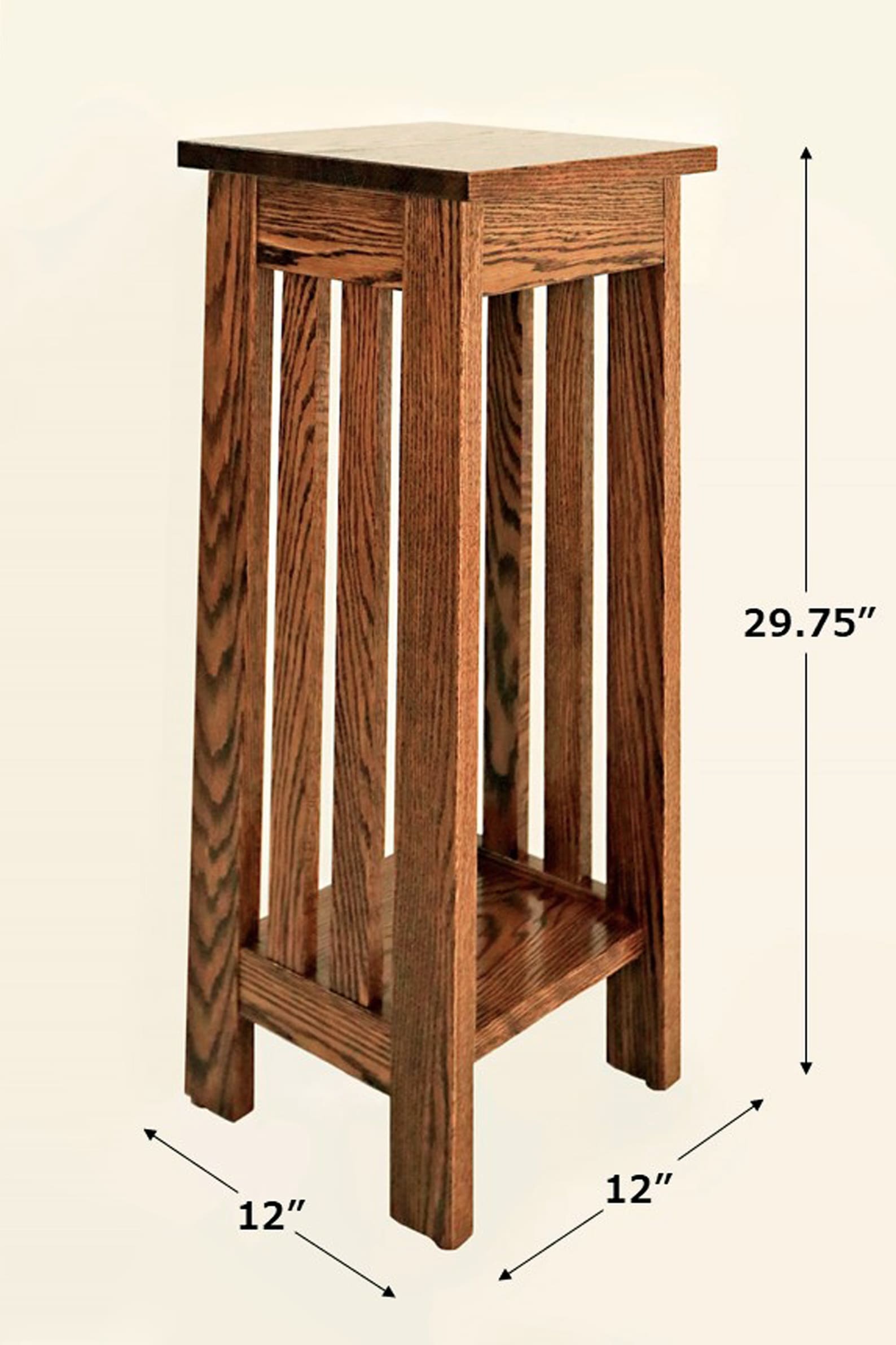 Handmade Amish Oak Plant Stand: Mission Style, End Table, Nightstand ...
