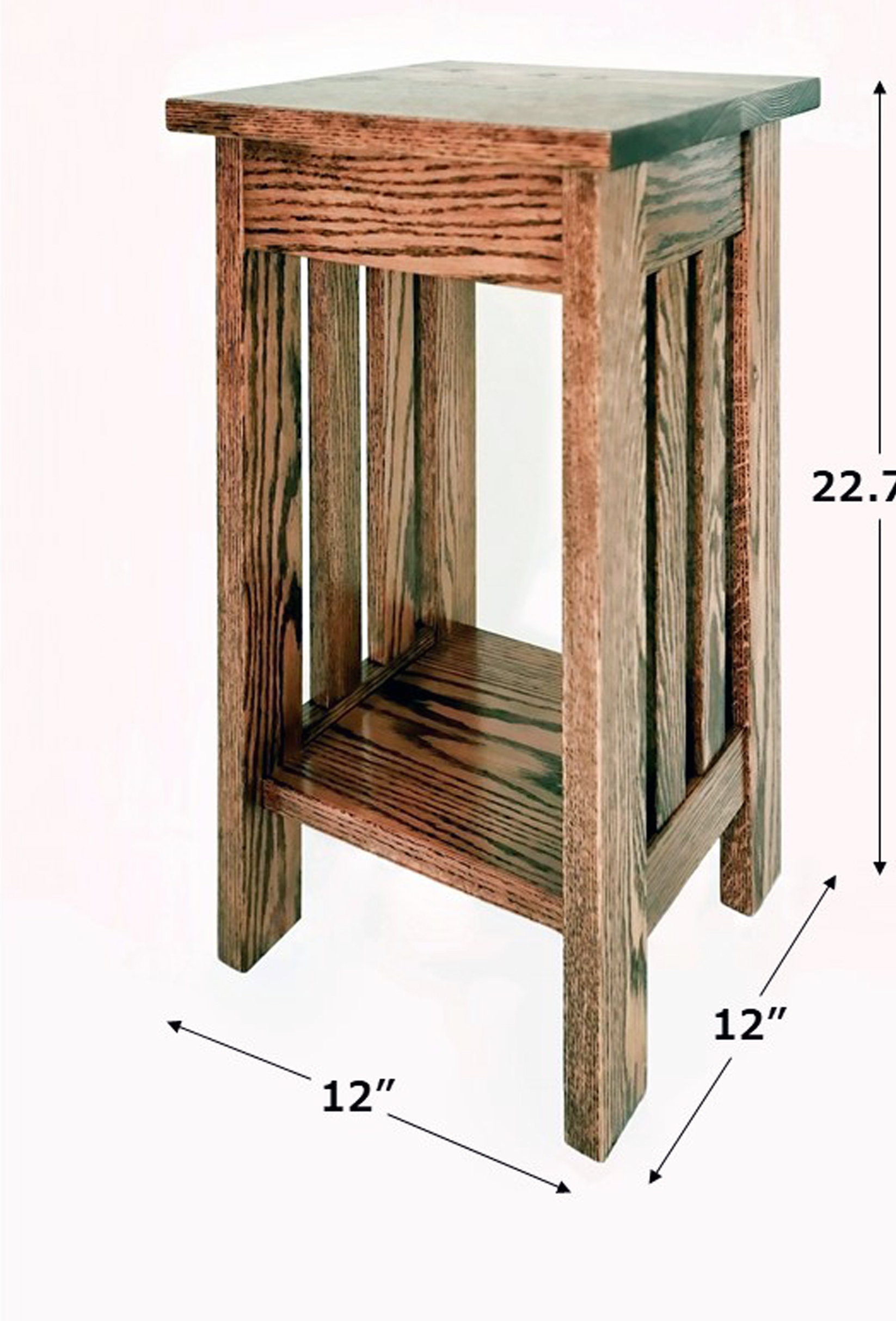 End Table Amish Handcrafted Wood Oak Side Table Plant | Etsy