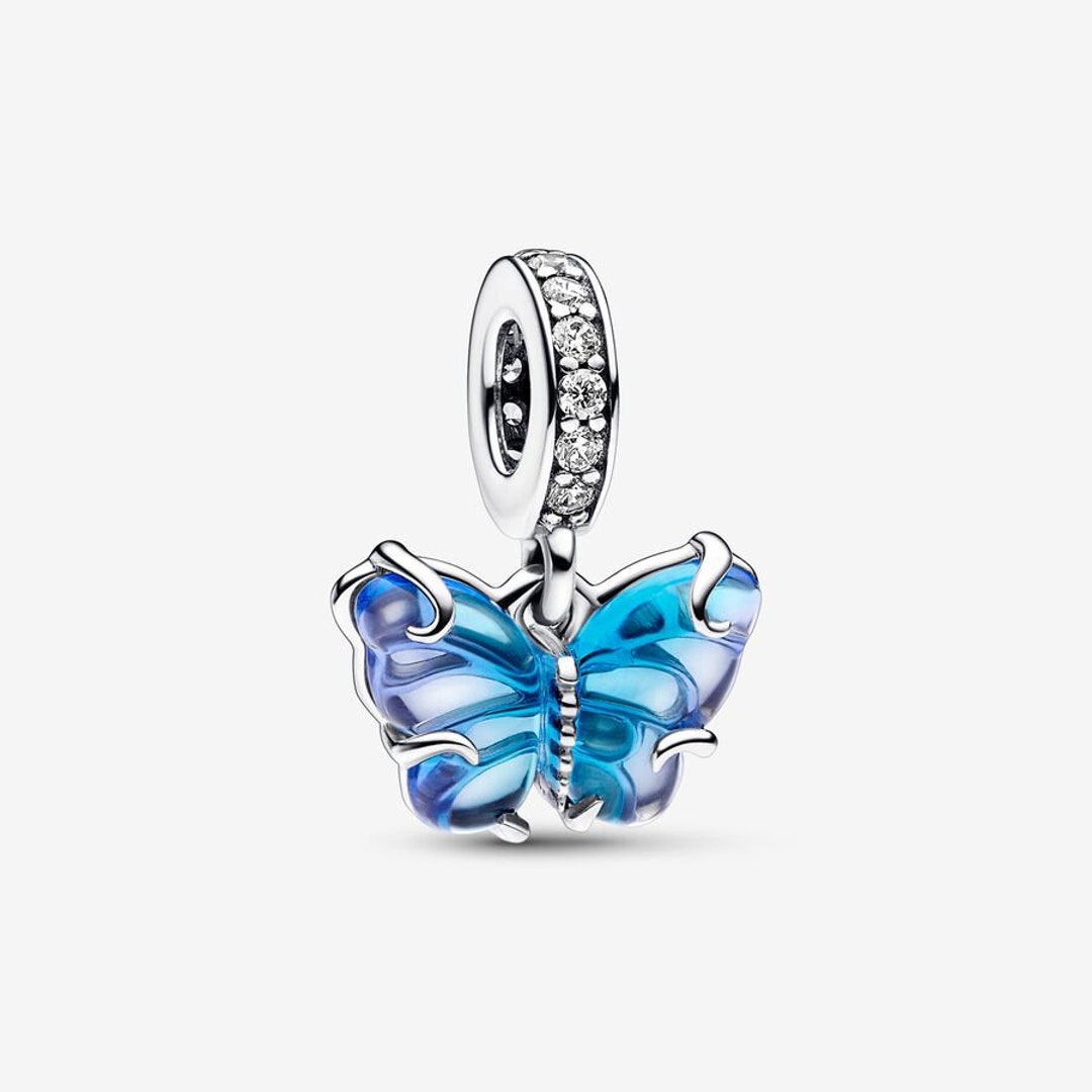 Pandora Blue Murano Glass Butterfly Dangle Charm - Etsy