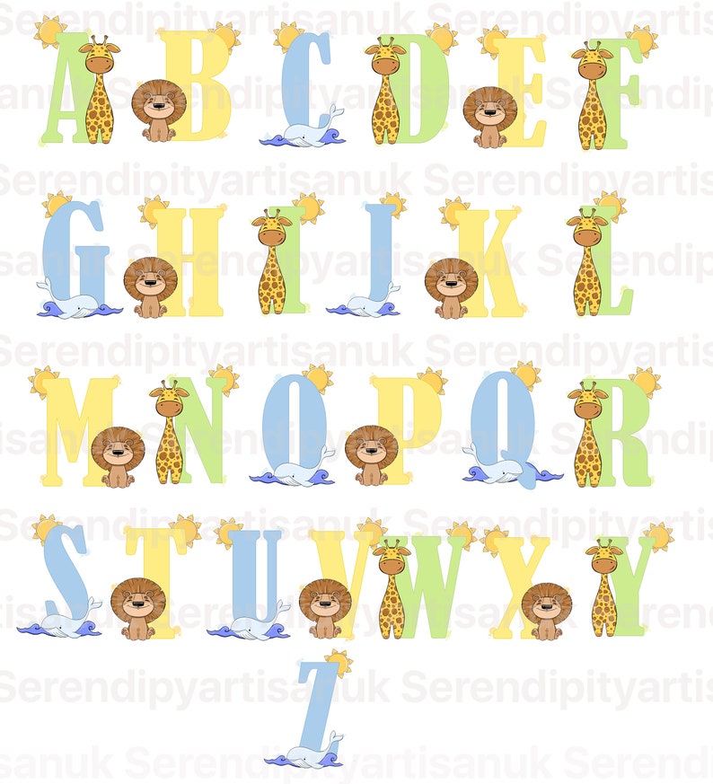 Personalised Noahs Ark Jungle Alphabet Aluminium Nursery - Etsy