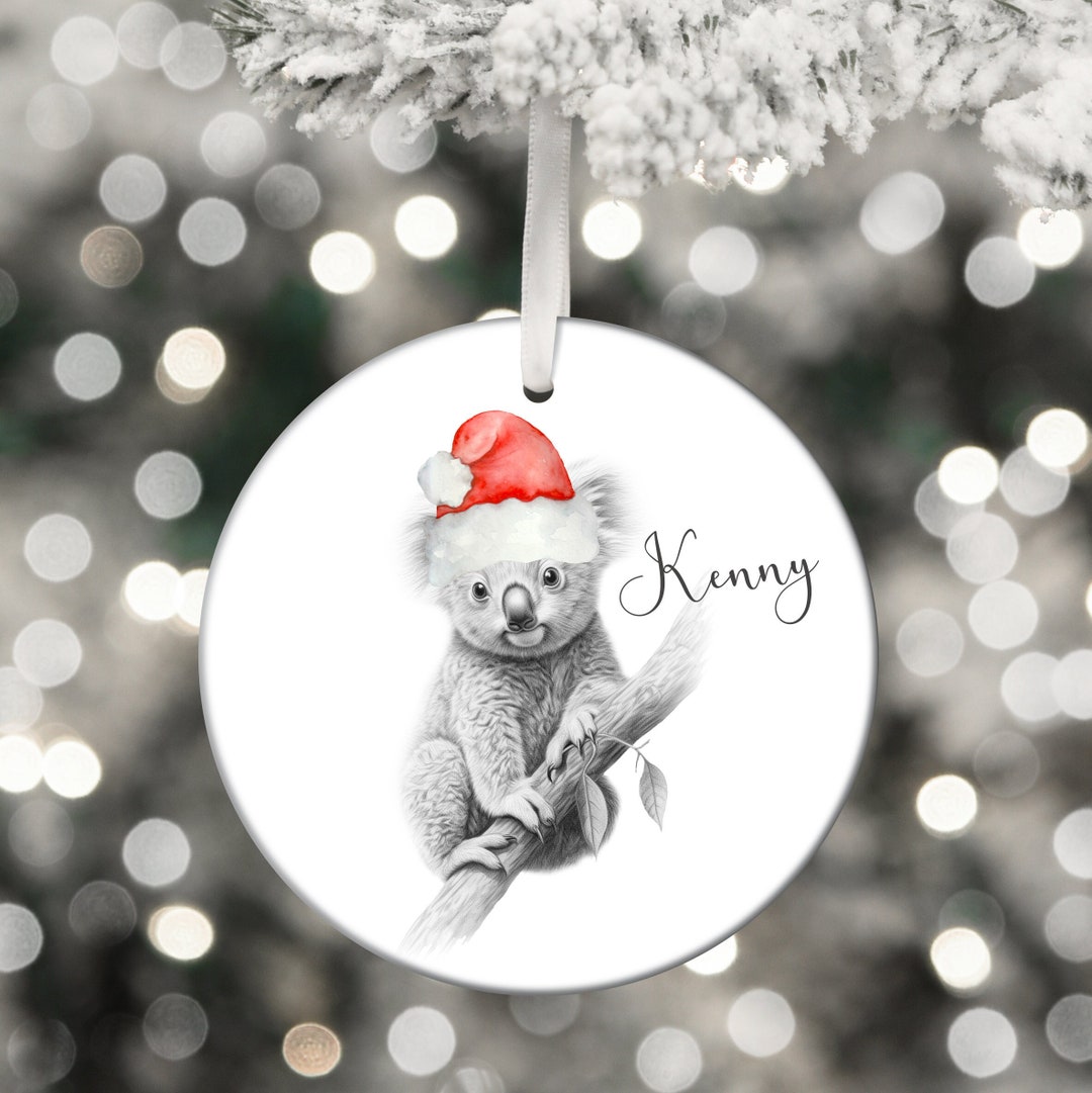 Personalised Koala Christmas Tree Ornament, Koala Ornament ...