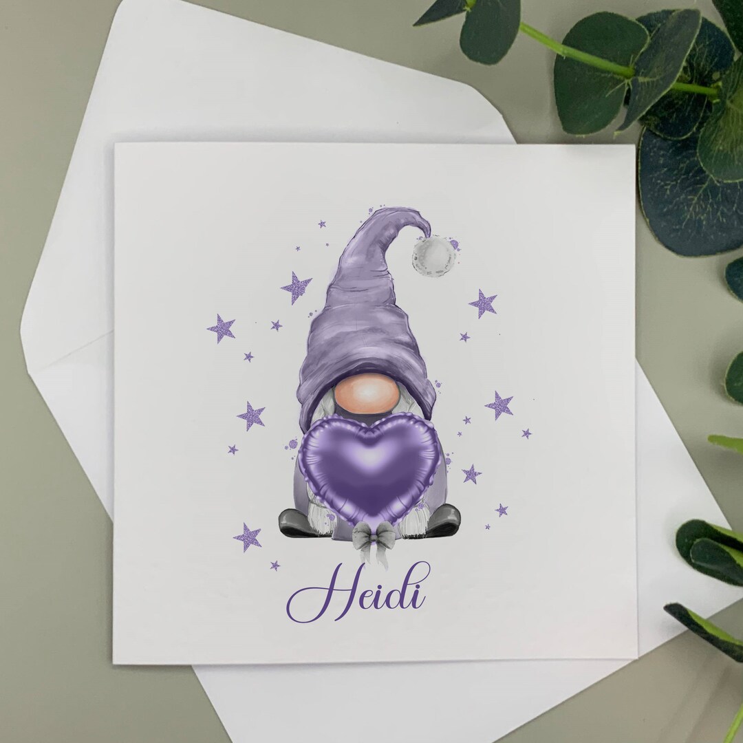 Personalised Purple GONK Greeting Card, Gonk Birthday Card,gonk Thank ...