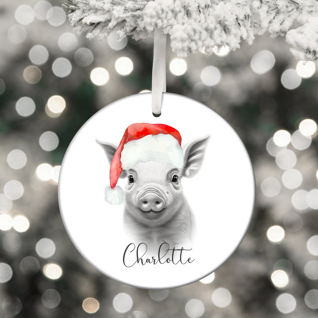 Personalised Piglet Christmas Tree Ornament, Piggy Ornament ...