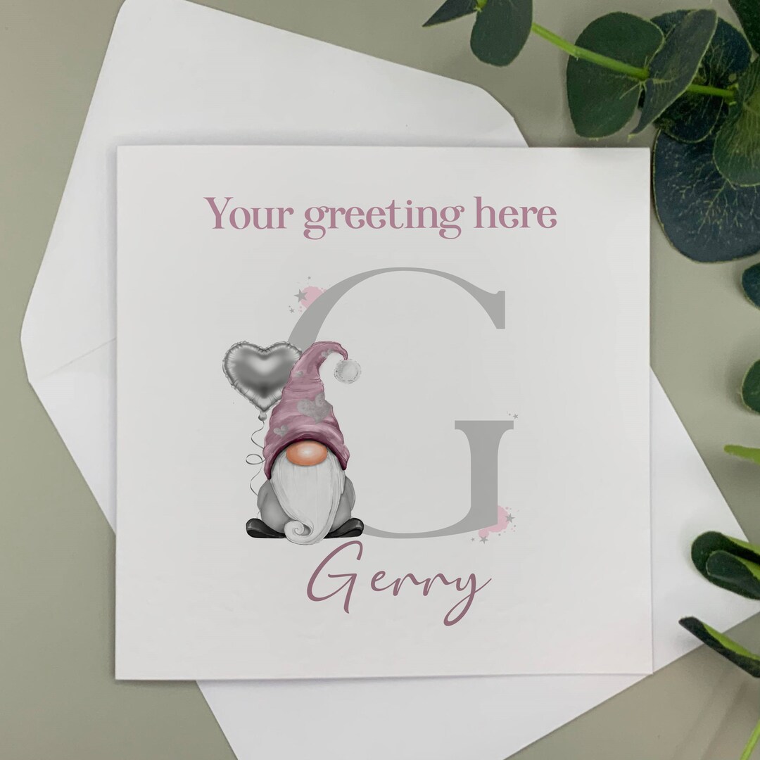 Personalised Gonk Alphabet Card for Her, Him, Them, Valentine Card ...