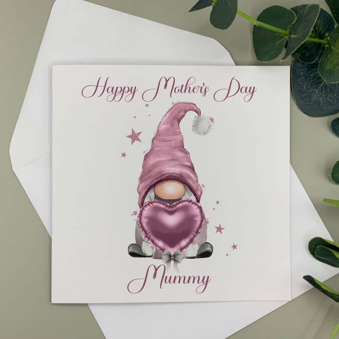 Personalised PINK GONK, Gonk Greeting Card Birthday Card, Mothers Day ...
