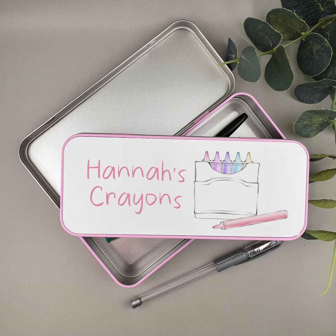Personalised Stationary Tin,pencil Tin, Pen Tin, Crayon Tin. Teacher ...