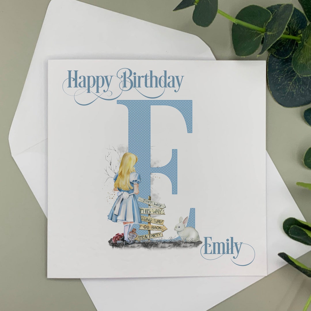 Personalised Alice in Wonderland Birthday Card, Alice in Wonderland ...