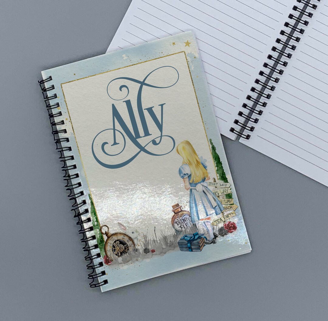 Personalised Alice in Wonderland Notebook, Fairytale Notebook ...