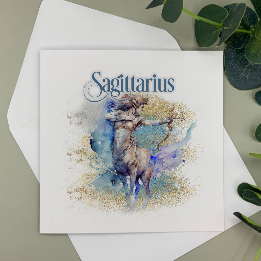 SAGITTARIUS Zodiac Birthday Card, Zodiac Birthday Card, Zodiac Greeting ...