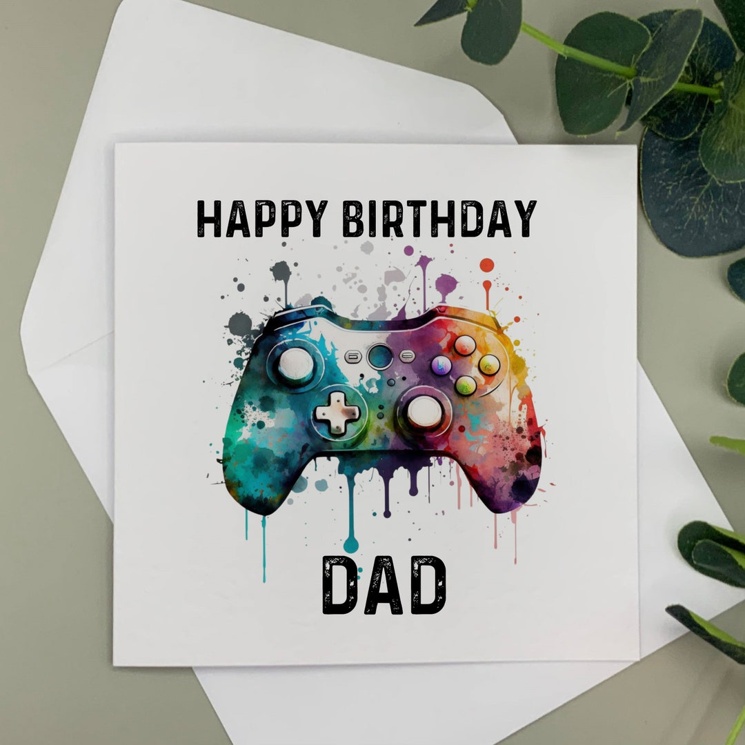 Personalised Gamer Birthday Card, Gamer Birthday Card, Gaming Dad ...