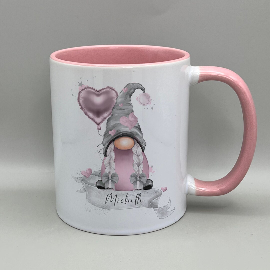 Personalisedgirl Gonk Mug and Matching Coaster, Choose From Pink White ...