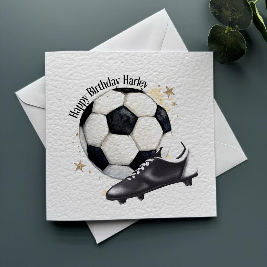 Personalised Football Birthday Card, Personalised Football Gift, Girls ...