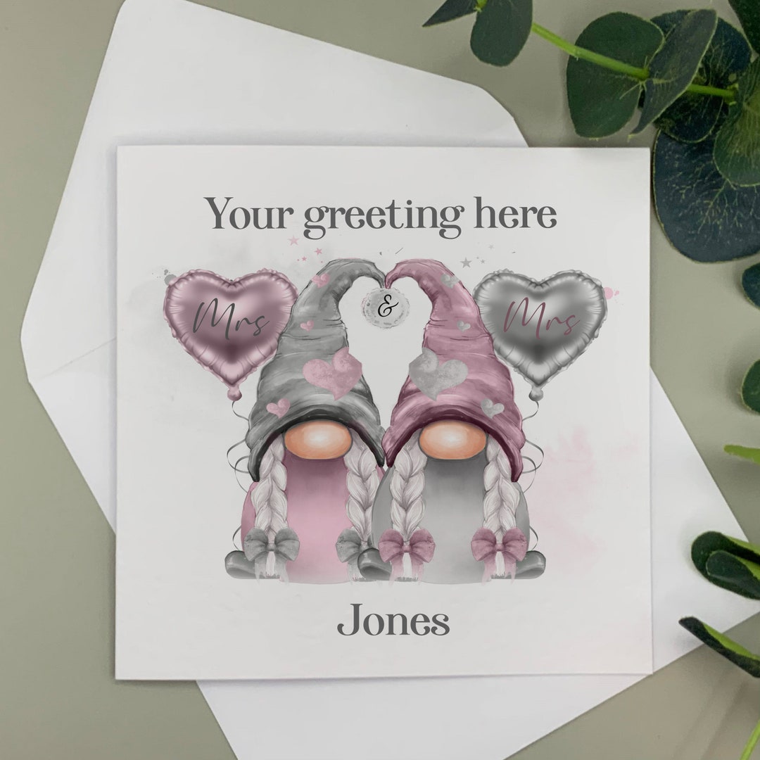 Personalised Gonk Card Congratulations Mr & Mrs Card, Mr and Mr Card ...