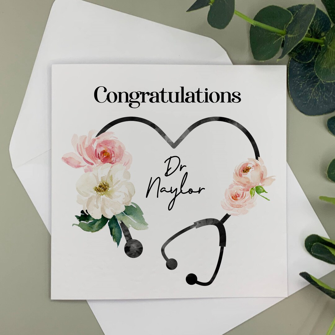 Personalised Doctor or Nurse Congratulations Card, Doctor Qualifying ...