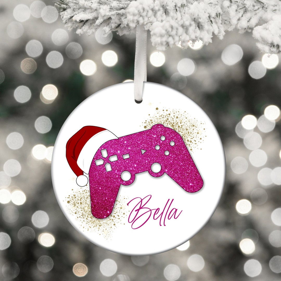 Personalised Gamer Tree Ornament, Controller Ornament and Card ...