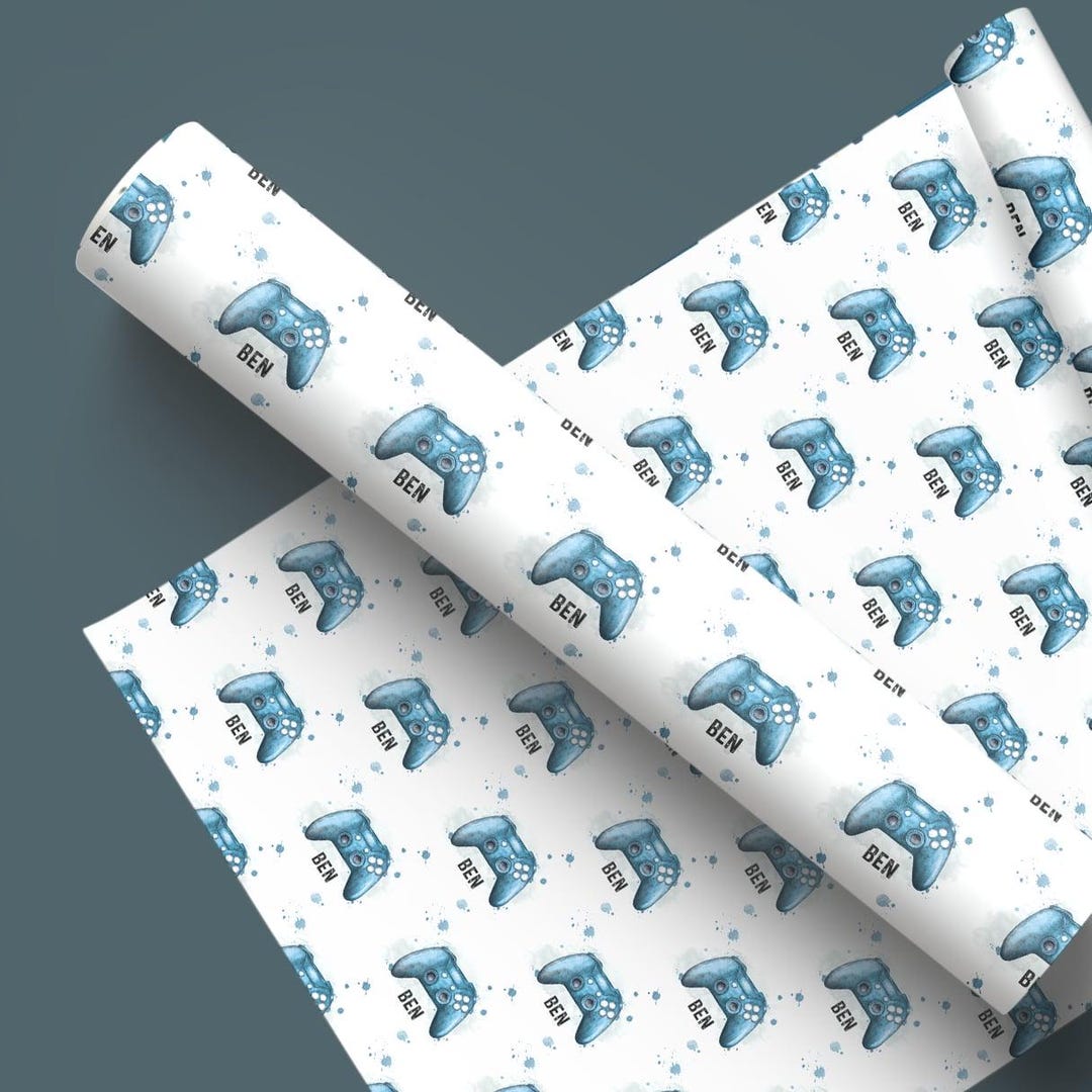 Personalised Gamer Gift Wrap, Personalised Gaming Wrapping Paper ...