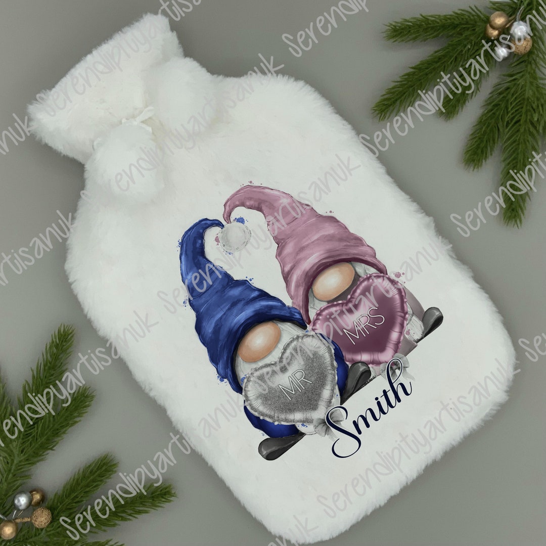 Personalised GONK Couple Gifts, Pink & Navy Gonks, Gonk Hot Water ...
