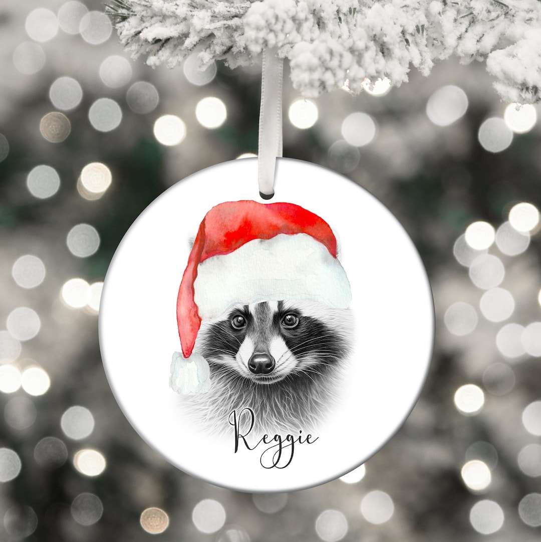 Personalised Racoon Christmas Tree Ornament, Racoon Ornament ...