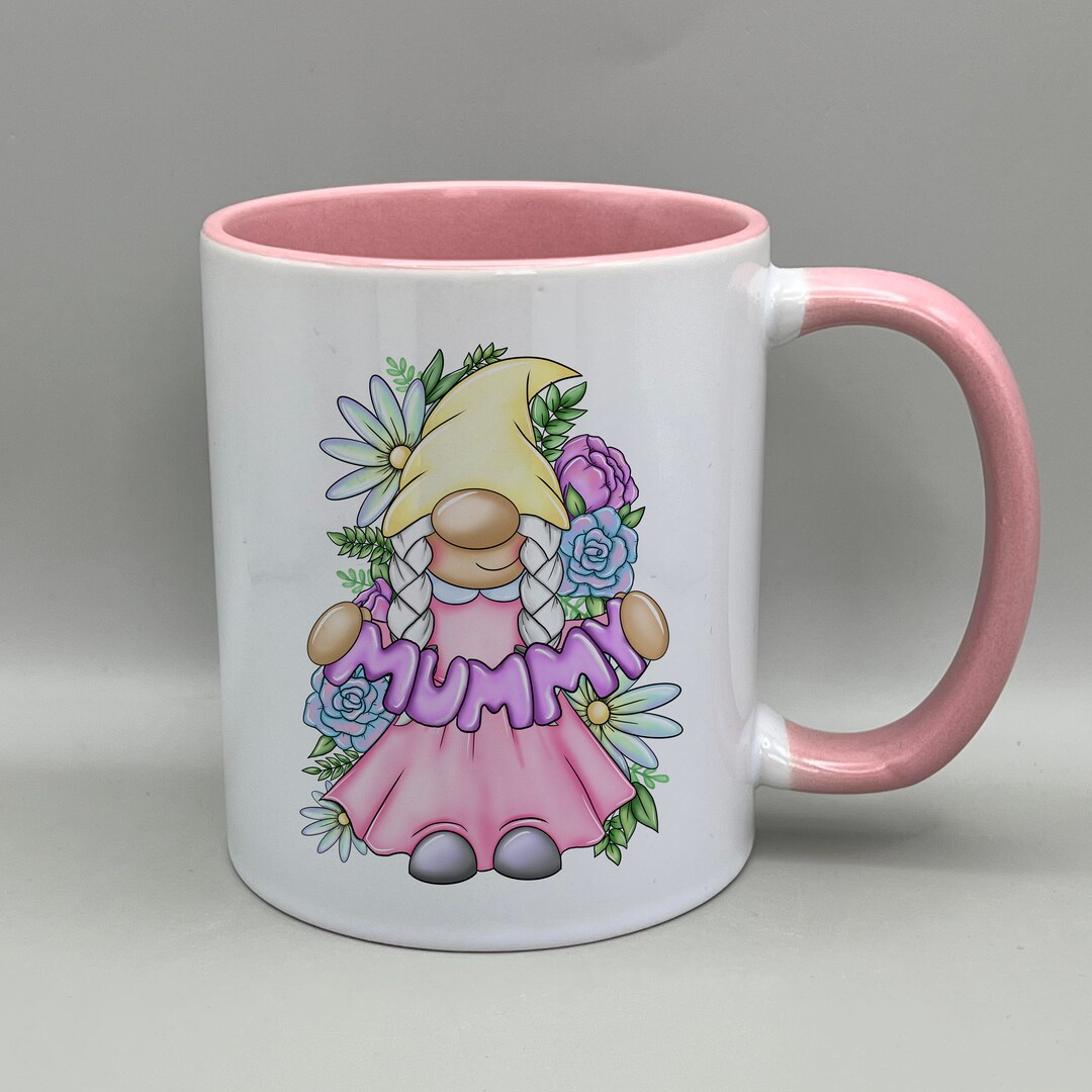 Personalised Gonk Mug & Matching Coaster, Choice of Coloured Handled ...