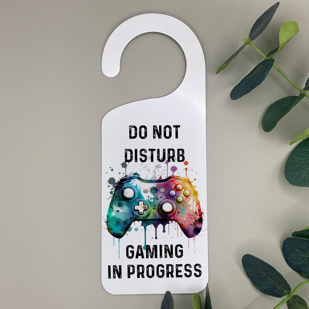 Personalised Bedroom Door Hanger, Gamer Room Decor, Gamer Door Sign ...
