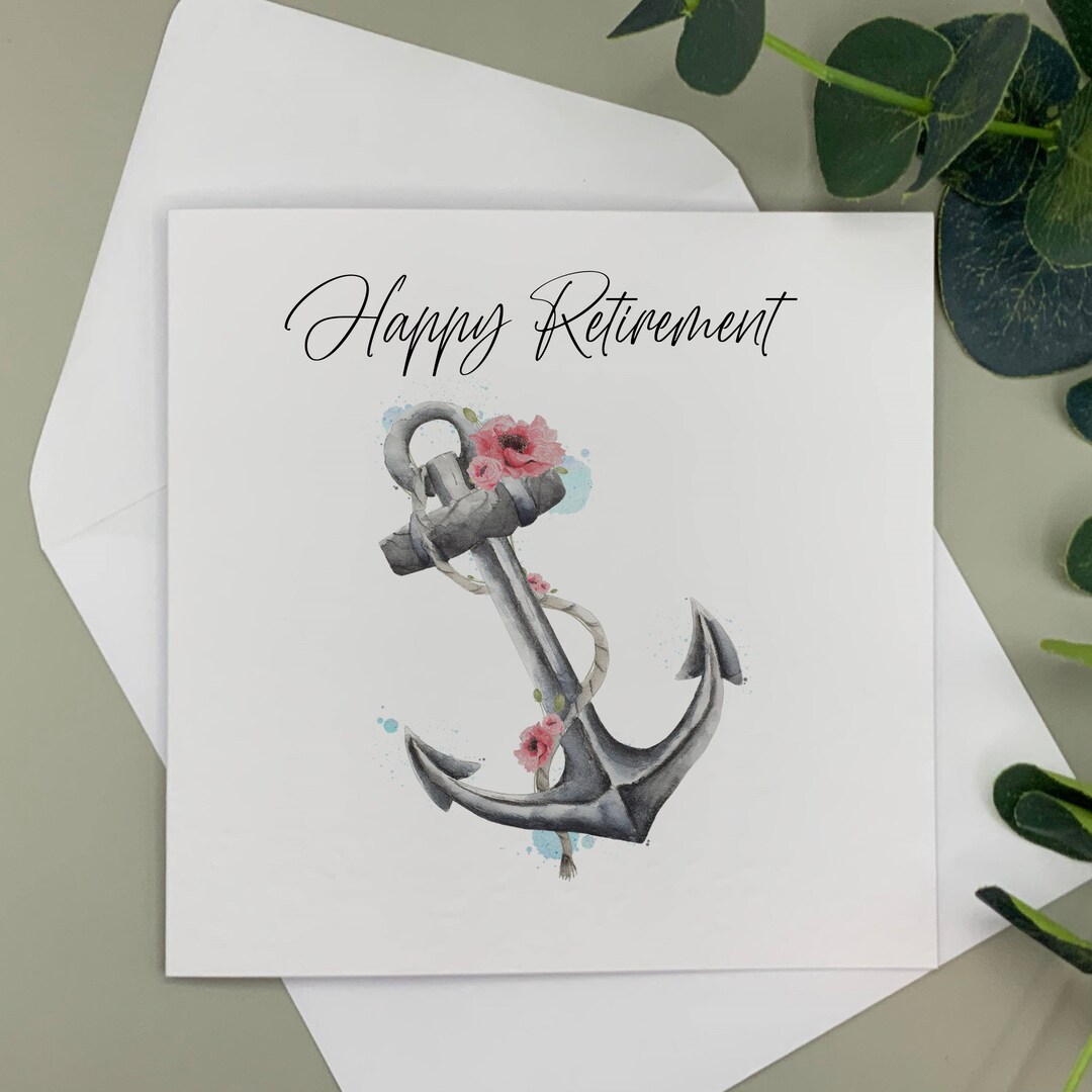 Personalised Anchor Sympathy Card, Poppy Entwined Anchor Birthday Card ...