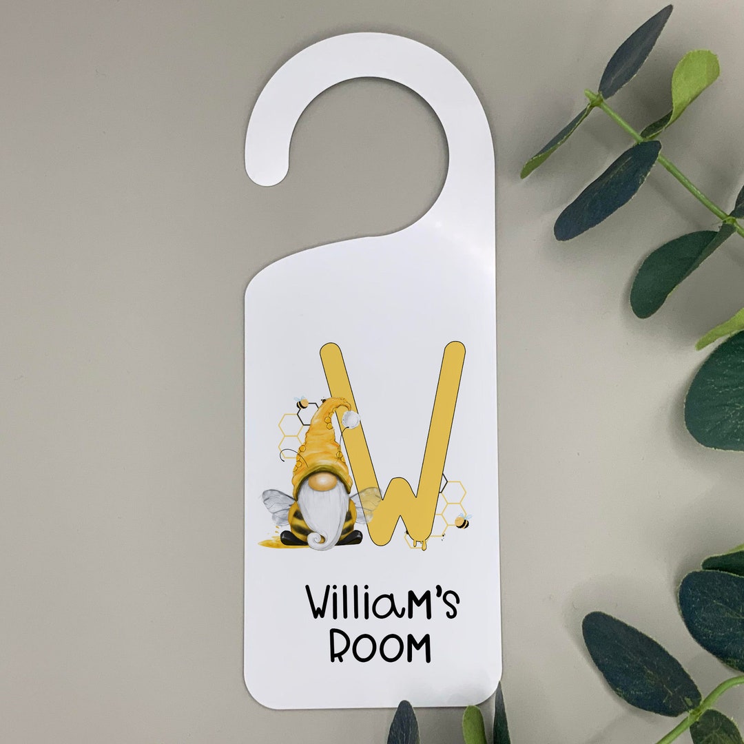 Personalised Bee Gonk Alphabet Door Hanger, Male or Female Gonk ...