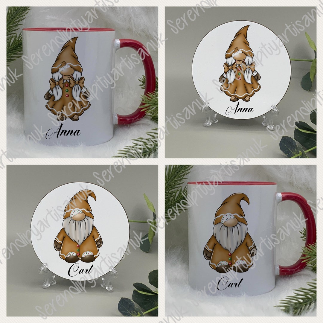 Personalised Gingerbread Gonk Mug Anc Matching Coaster, Gonk Mug, Gonk ...