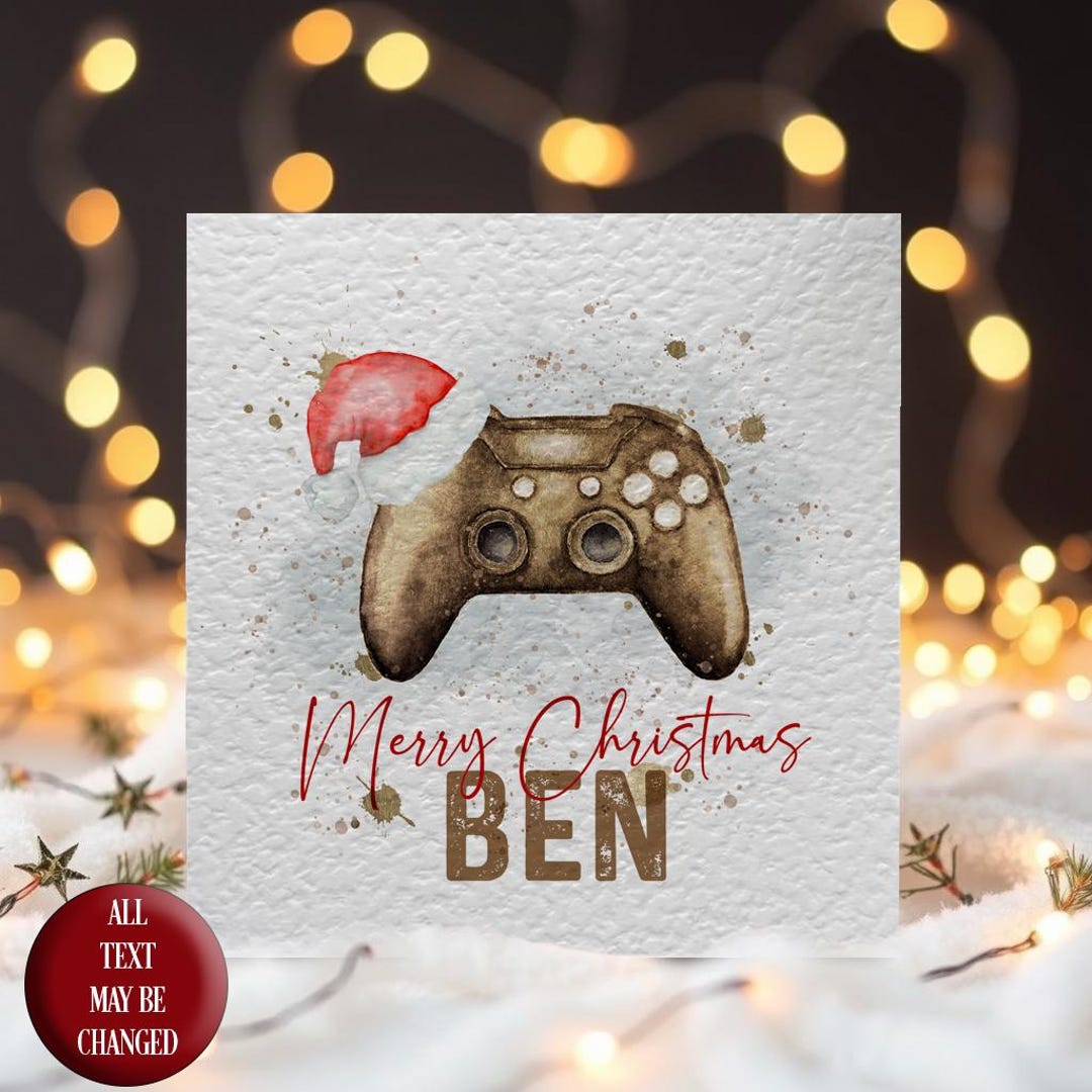 Personalised Gamer Christmas Card, Games Controller Christmas Card ...