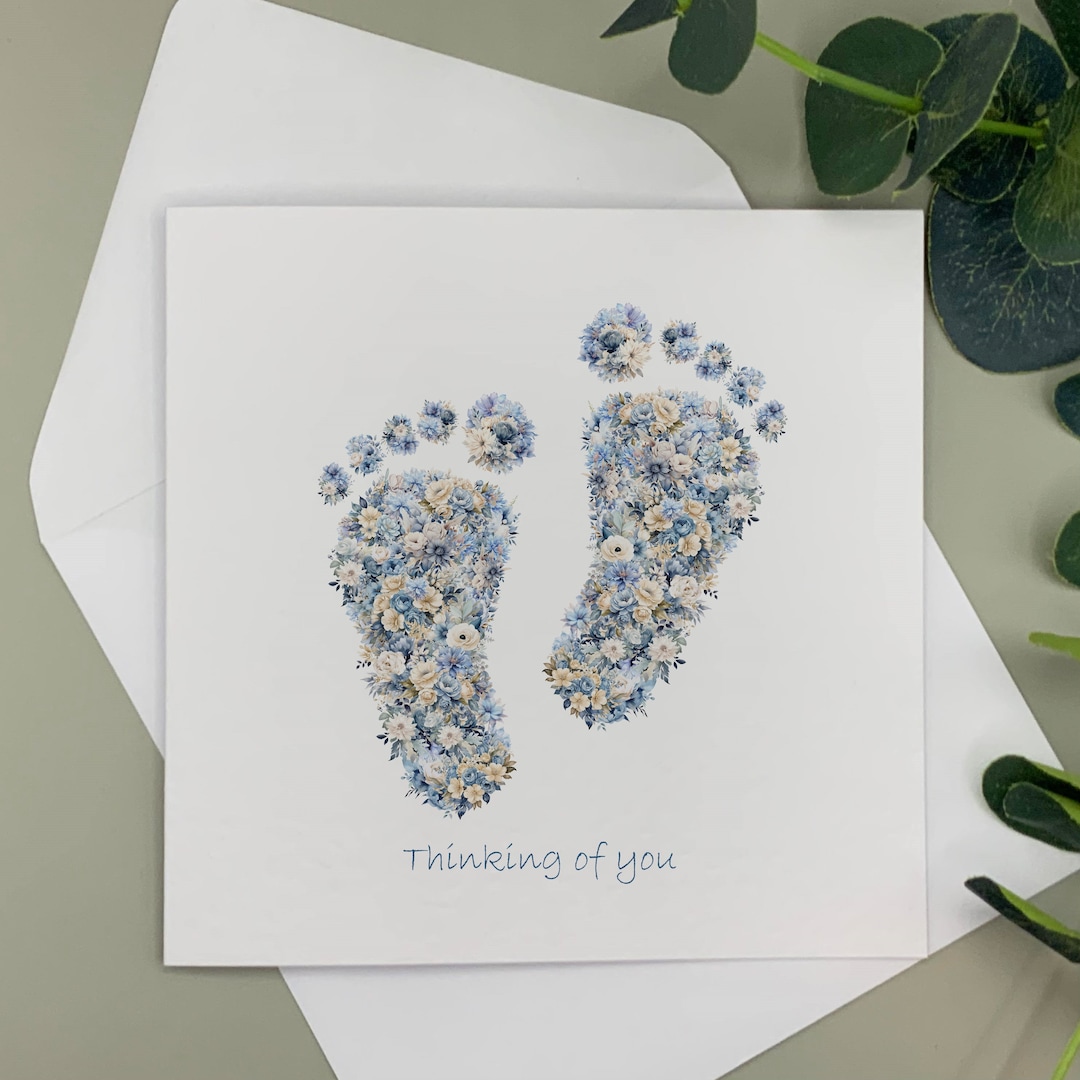 Baby Memorial Card, Sympathy Card, Thinking of You Card, Floral ...