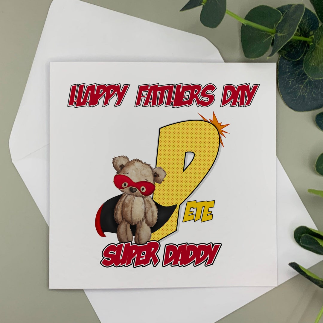 Personalised Fathers Day Card, Super Daddy Card,, Super Dad Card ...