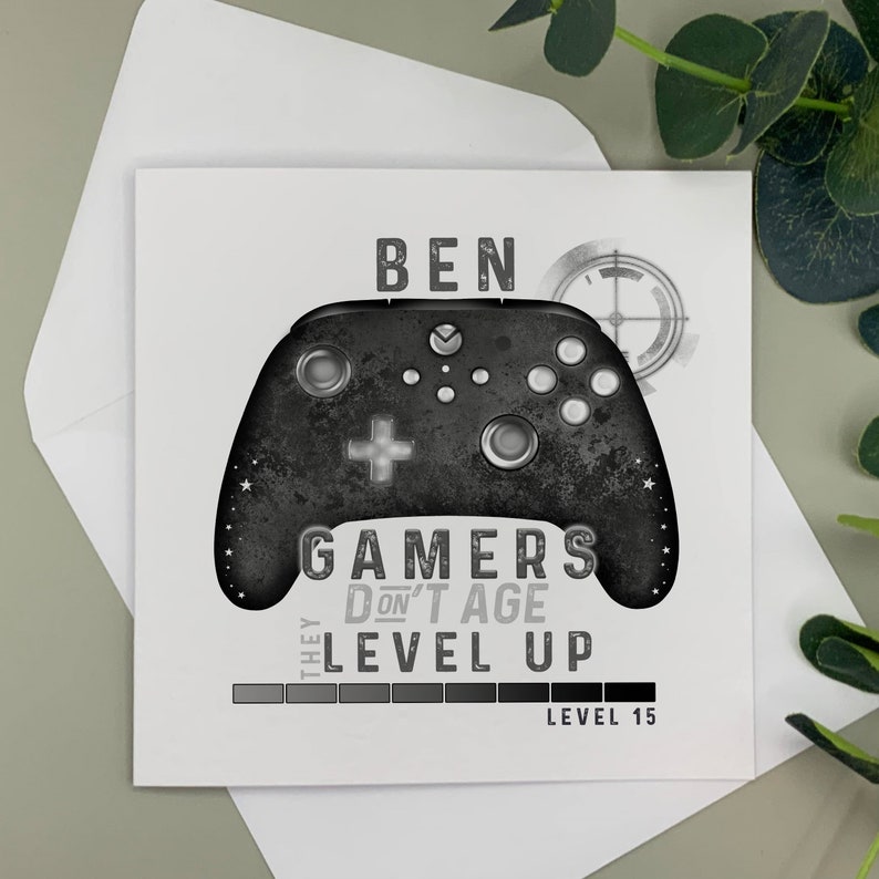 Personalised Gamer Birthday Card Matching Items Available - Etsy