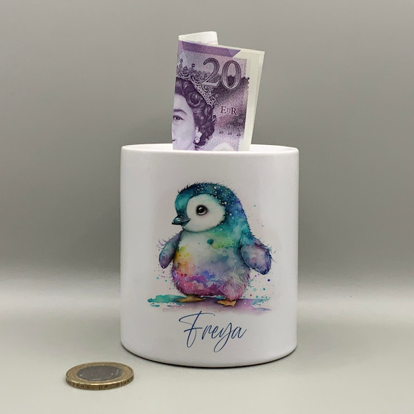 Personalised Penguin Money Box - Etsy UK