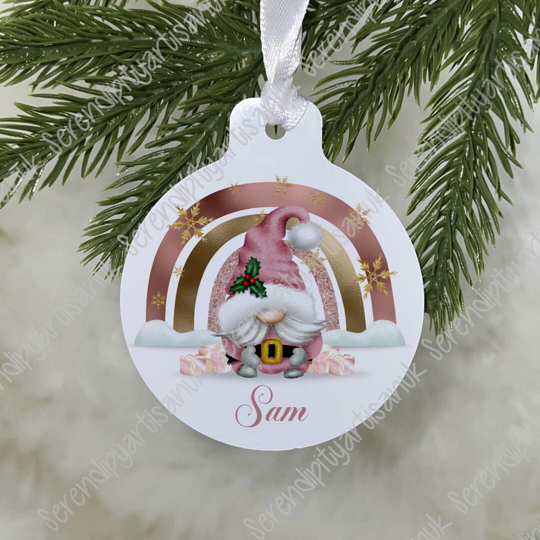 Pink and Gold Christmas Gonk Gonk Rainbows Gonk Bauble - Etsy