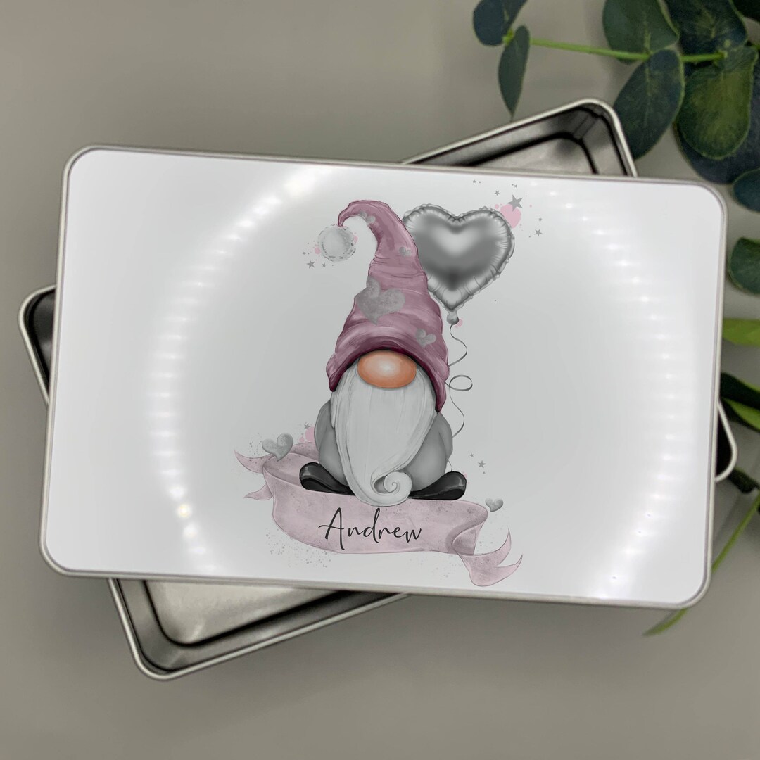 Personalised Gonk Tin, Keepsake Tin, Treat Tin, Sweet Tin, Jewellery ...