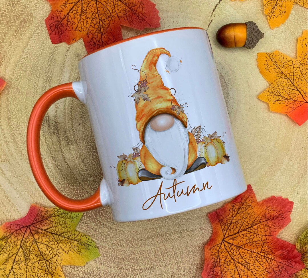 Personalised Autumn GONK , Fall Gonk, Pumpkins Gonk, Gonk Mug, Travel ...