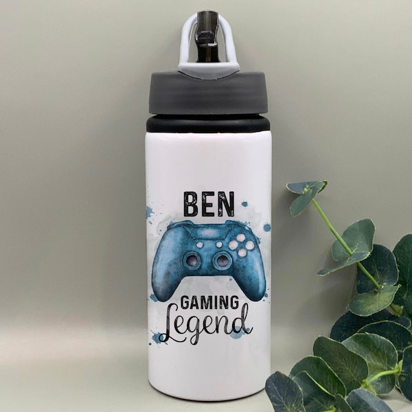 Personalised Gaming Water Bottle - Etsy UK