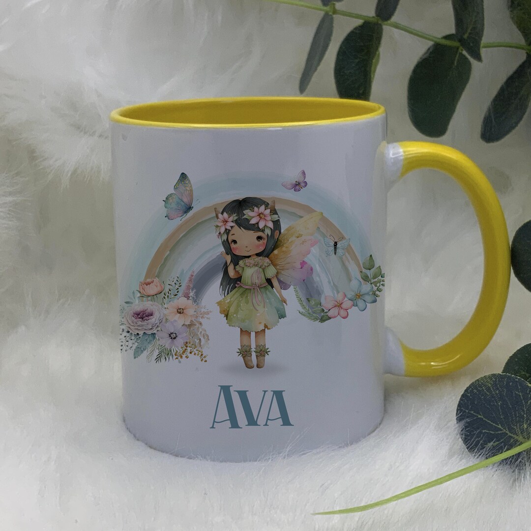Fairy Rainbow, Personalised Fairy Rainbow Mug, Pink , Purple, White or ...