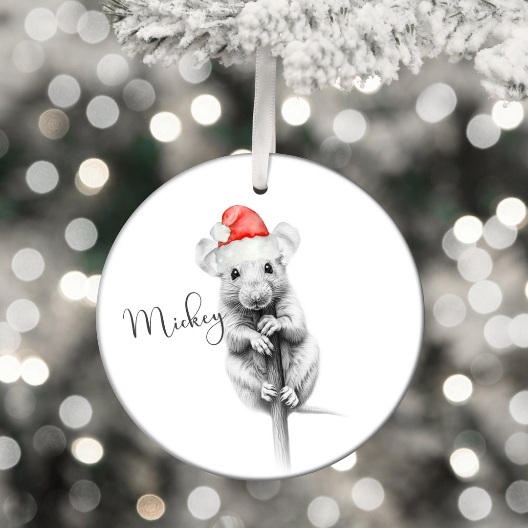 Personalised Mouse Christmas Tree Ornament, Mouse Ornament ...