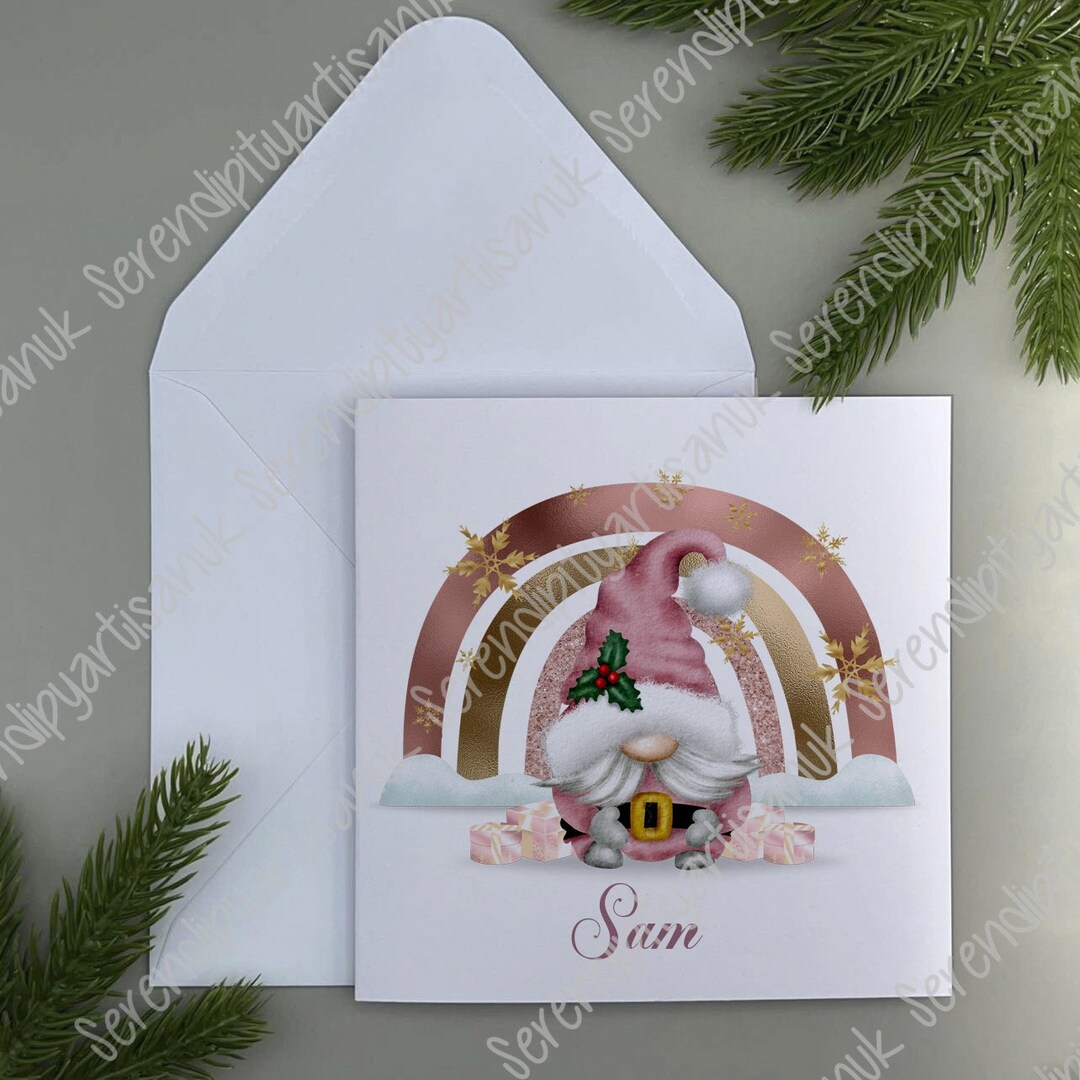 Pink and Gold Christmas Gonk, Gonk Rainbows Christmas Cardgirl, Boy ...
