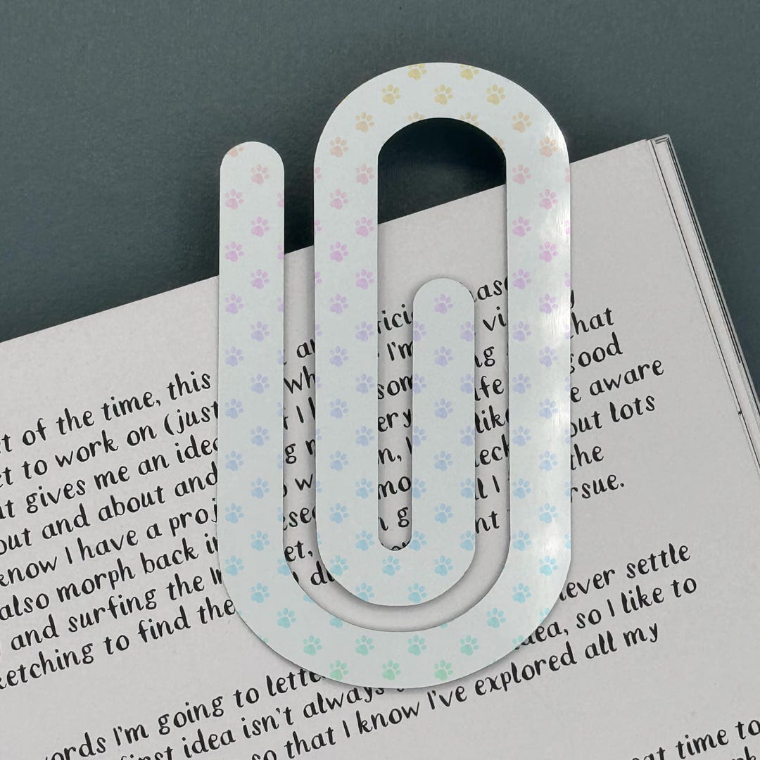 Personalised Giant Paperclip Metal Bookmark, Watercolour Paperclip ...